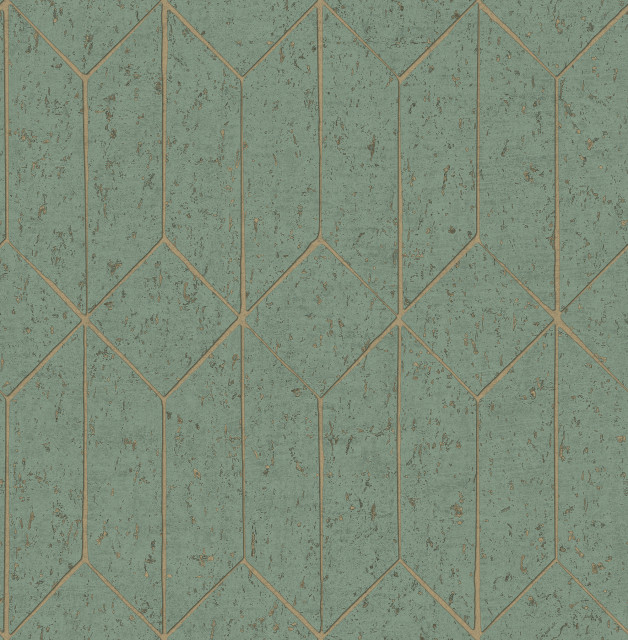 Hayden Mint Concrete Trellis Wallpaper - Contemporary - Wallpaper - by ...