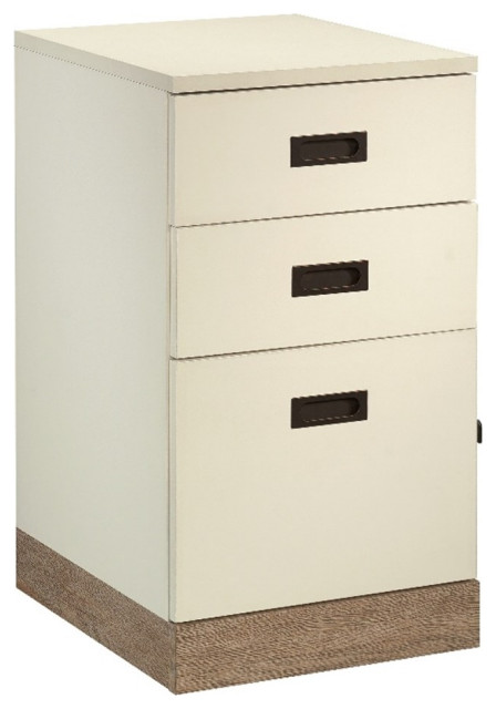 Sauder Dixon City Engineered Wood File Cart in Pebbled White Finish ...