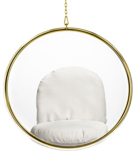 Bubble Clear Hanging Chair, Gold - Contemporary - Hanging Chairs - by ...