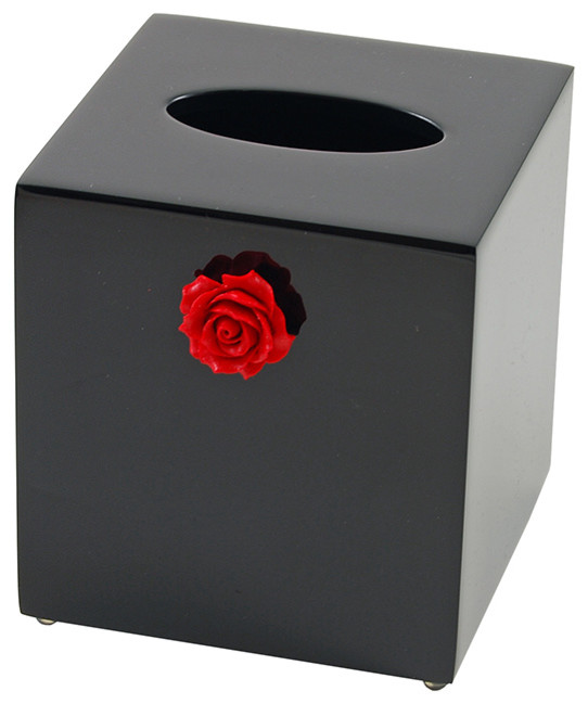 Black Rose Lacquer Tissue Box - Contemporary - Tissue Box Holders - by ...