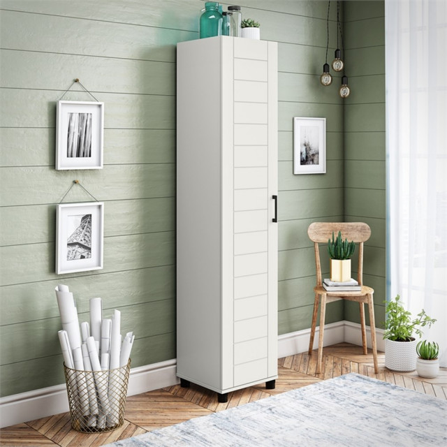 Ameriwood Home Loxley 1-Door Engineered Wood Cabinet in White - Transitional - Storage Cabinets ...