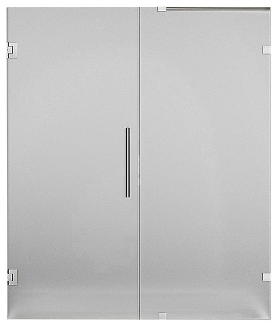 Nautis Frameless Hinged Shower Door Frosted Glass Chrome 71x72