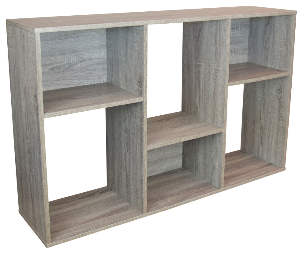 Slide Logic Dual-Use Asymmetrical Bookcase/Console- Sonoma Oak ...