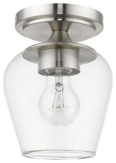 Willow 1 Light Brushed Nickel Flush Mount - Transitional - Flush-mount Ceiling Lighting - by ...