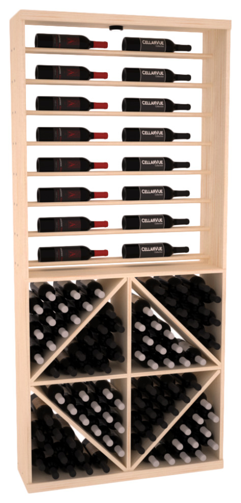 CellarVue Ponderosa Pine Horizontal Wine Rack Combo, Pine Unstained ...