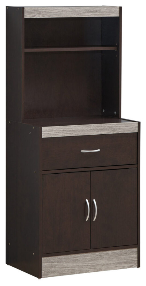 54" Tall Open Shelves Enclosed Storage Kitchen Cabinet - Contemporary ...