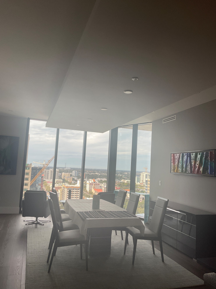 Dining area lighting with soffit over table | Houzz Forum