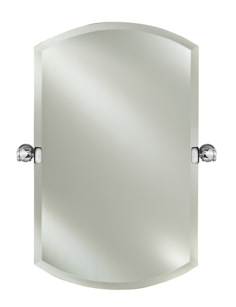 Radiance Frameless Bevel Double Arch Tilt Mirror, Satin Brass, 18"x26 ...
