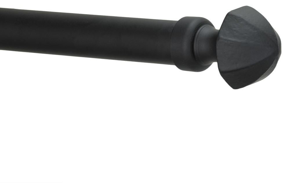 Trinity Genuine Wrought Iron Drapery Rod, Fossil Black, 72 ...
