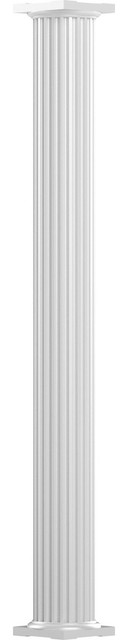 6" x 8' Endura-Aluminum Column, Round Shaft, Gloss White Finish w ...