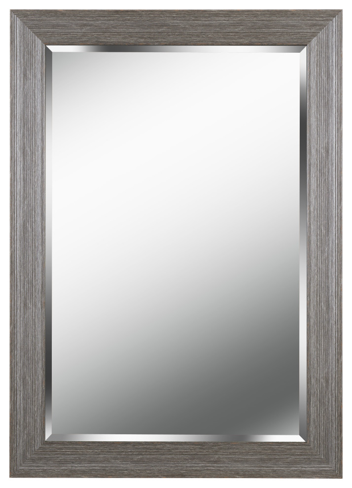 Jerry Wall Mirror, Gray, Rustic, 30"x42" - Farmhouse - Wall Mirrors ...