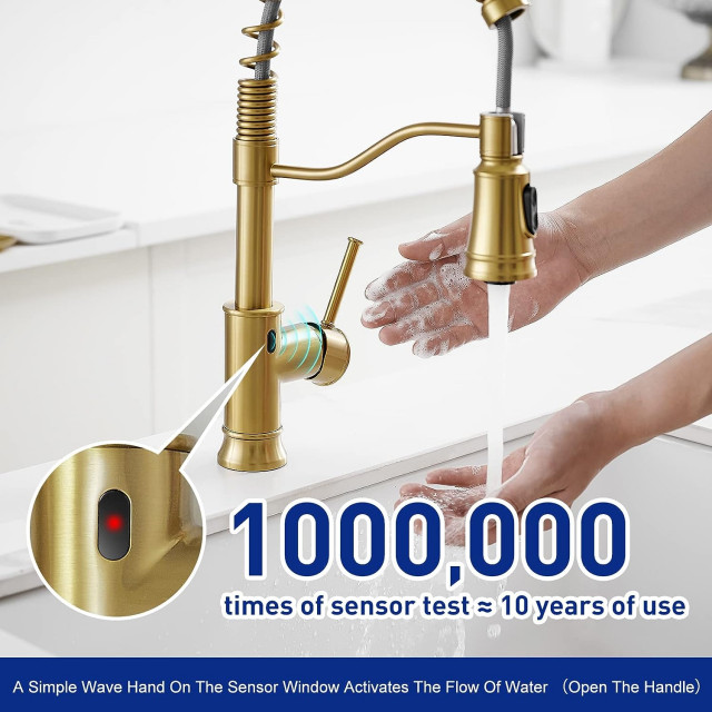 Touchless Kitchen Faucet, Arched Spout With Pull Down Sprayer ...