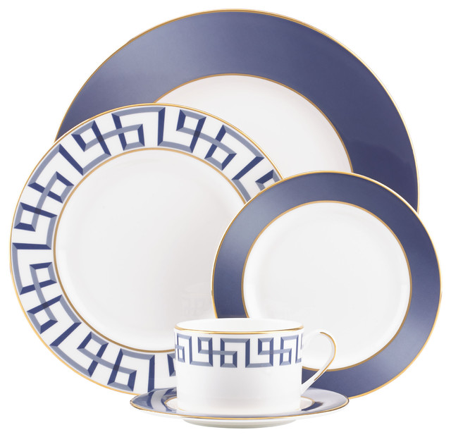 Lenox Brian Gluckstein Darius Gold 5 Piece Dinnerware Place Setting ...