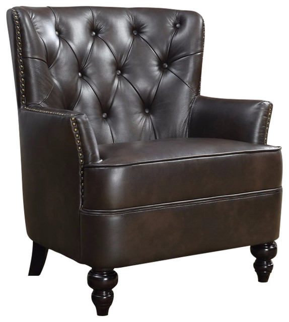 Bold and Striking Accent Chair, Dark Brown - Traditional - Armchairs ...