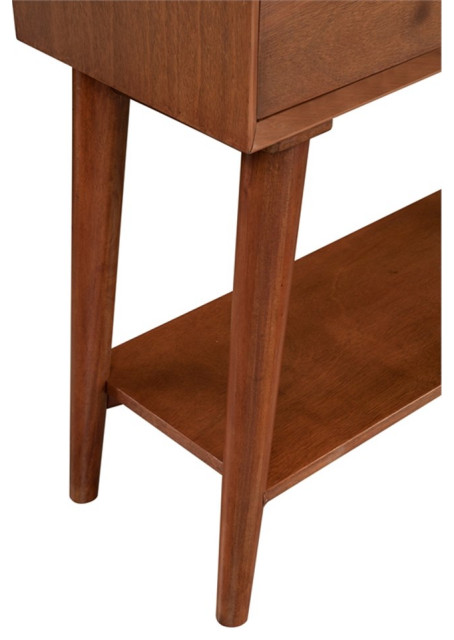 Bowery Hill Farmhouse Wood Console Table with 2 Drawers in Acorn (Brown ...