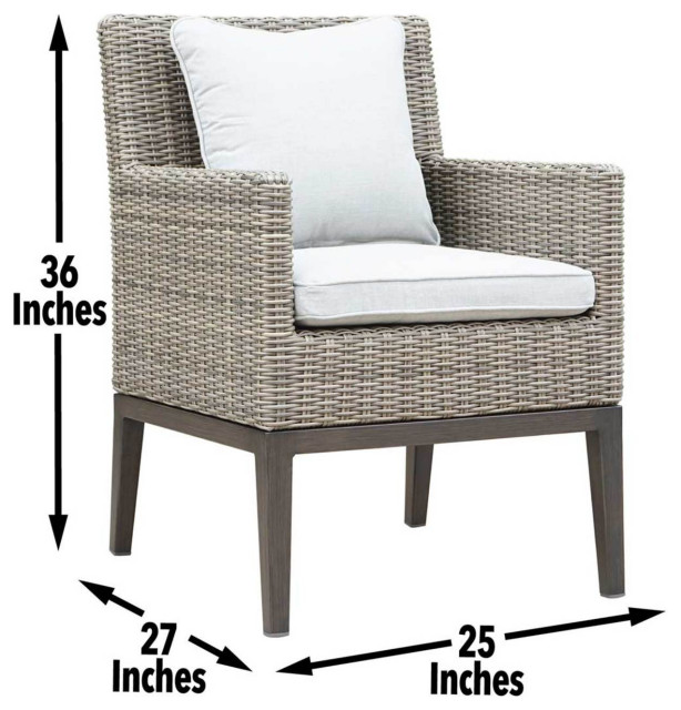 Marina Patio Arm Chair, Set of 2 - Tropical - Outdoor Dining Chairs ...