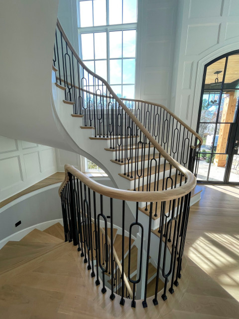 95_Remarkable and elegant floating elliptical staircase, McLean, VA ...