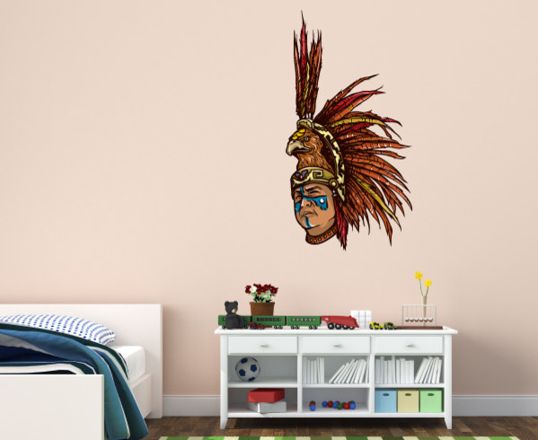 Aztec Warrior Vinyl Wall Decal AztecWarriorUScolor002, 72 in ...