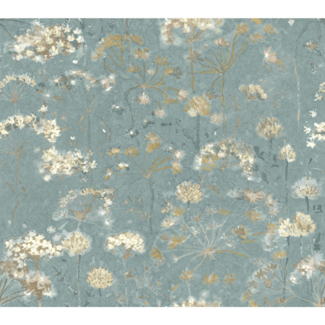 Blue Botanical Fantasy Wallpaper - Contemporary - Wallpaper - by ...