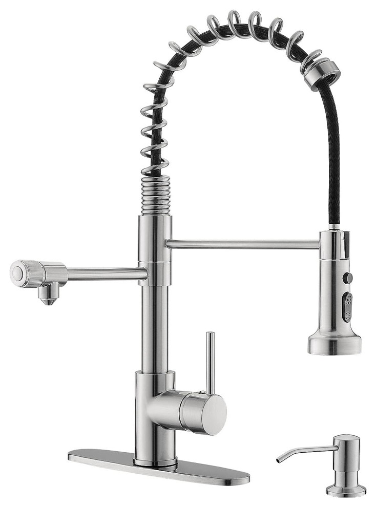 High Arc Kitchen Faucet, Water Filter Spout & Pull Down Sprayer ...