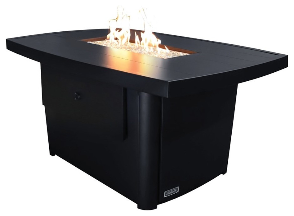 Sunbeam Edge Contemporary Aluminum Fire Table in Black Finish ...