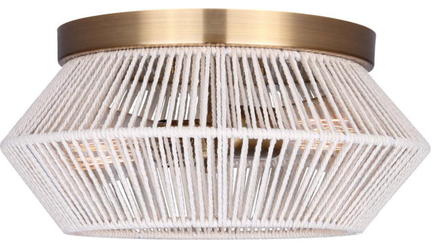 Willow 2 Light Flush Mount, Gold - Beach Style - Flush-mount Ceiling ...