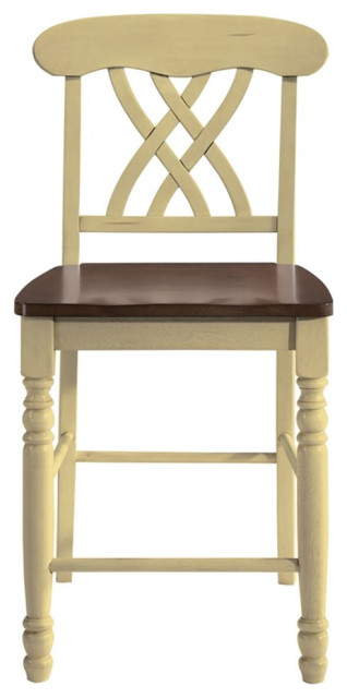 ACME Dylan X-Overlap Wood Counter Height Chair in Buttermilk and Oak ...