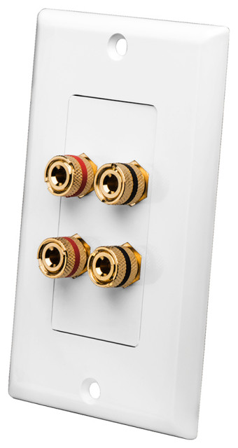 4 Terminal Decora Speaker Binding Wall Plate - Switches And Outlets ...