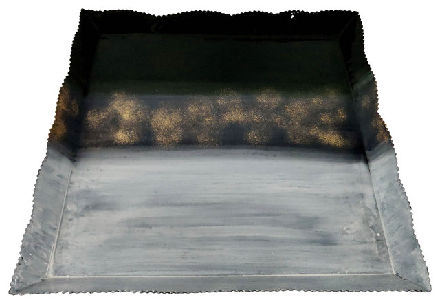 Metal, 18" Tri-Colored Tray, Multi, 18x18x2 inches - Contemporary ...