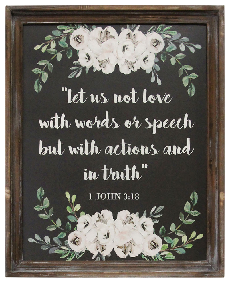 Stratton Home Decor Love with Actions and in Truth Quote Wood Wall Art ...