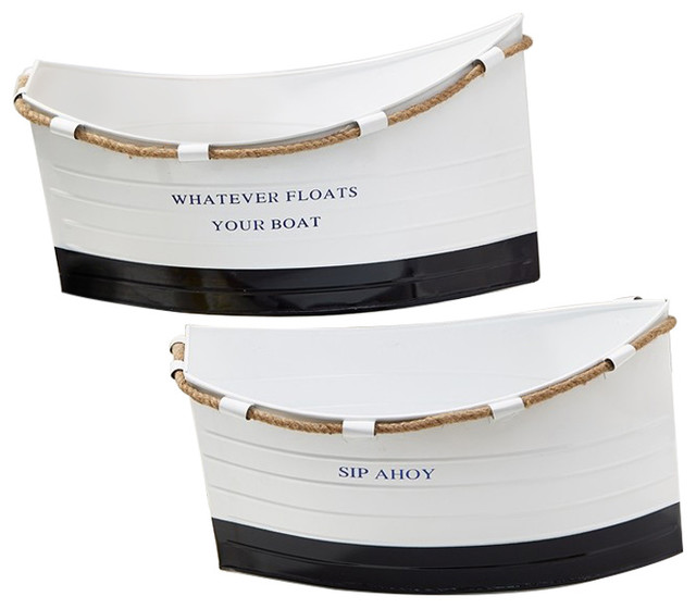 2-Piece Ship Ahoy! White Boat Buckets, Whatever Floats Your Boat and ...