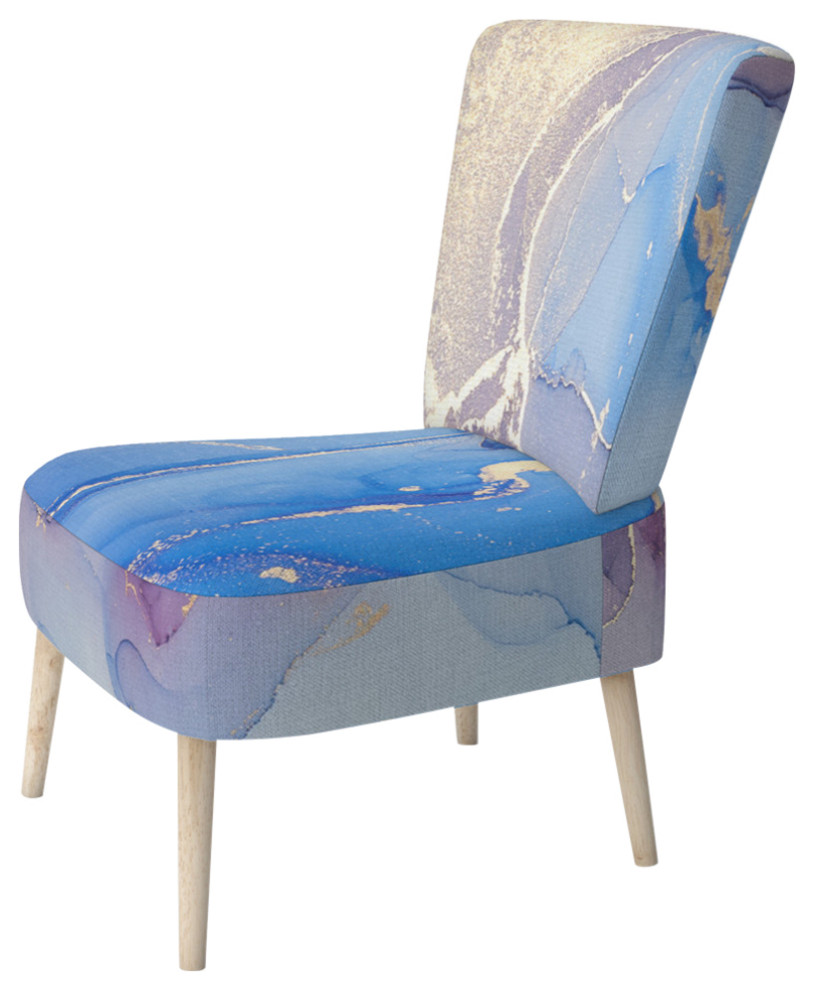 Blue & Pink Marble Fluid Art Chair - Midcentury - Armchairs And Accent ...