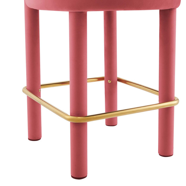MODWAY Toulouse Performance Velvet Counter Stool - Contemporary - Bar ...