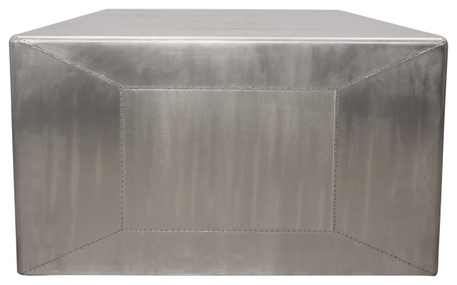 Pilot Huxley Modern Cocktail Table With Silver Aluminum Metal Cladding ...