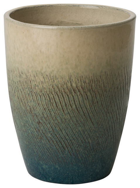 Bullet Planter, Bayside Green - Farmhouse - Outdoor Pots And Planters ...