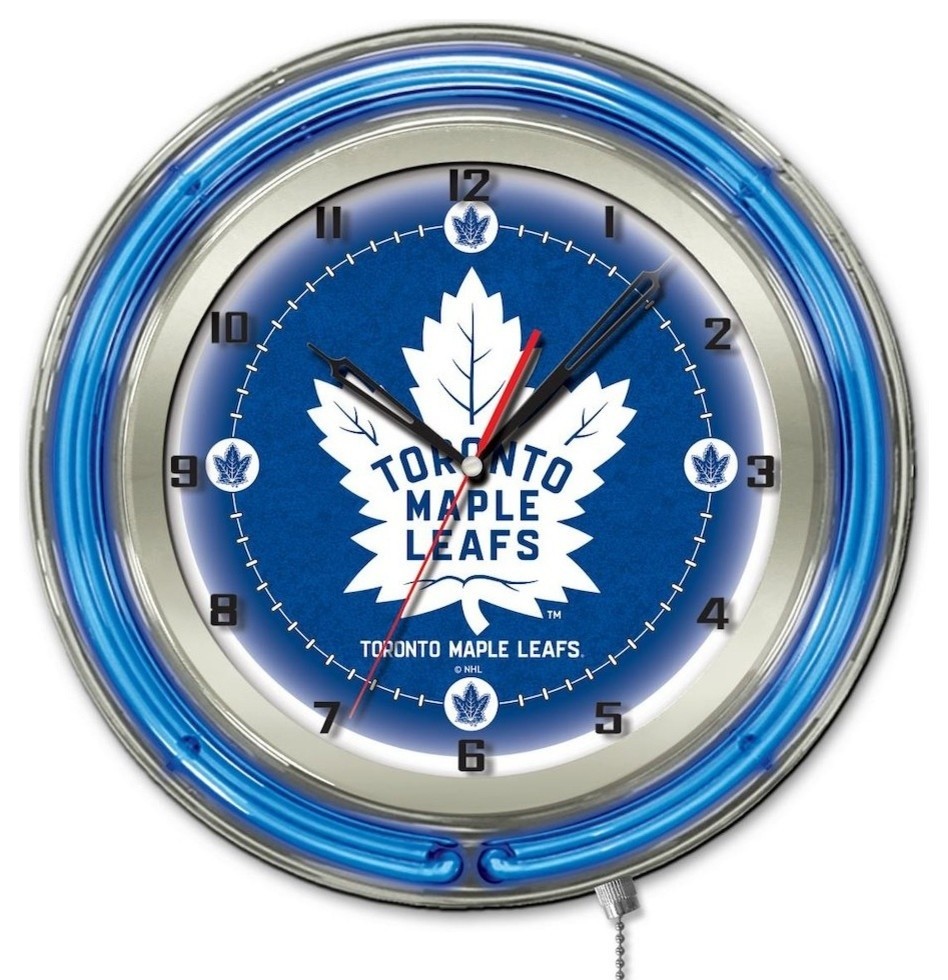 Toronto Maple Leafs 19" Neon Clock - Contemporary - Wall Clocks - by ...