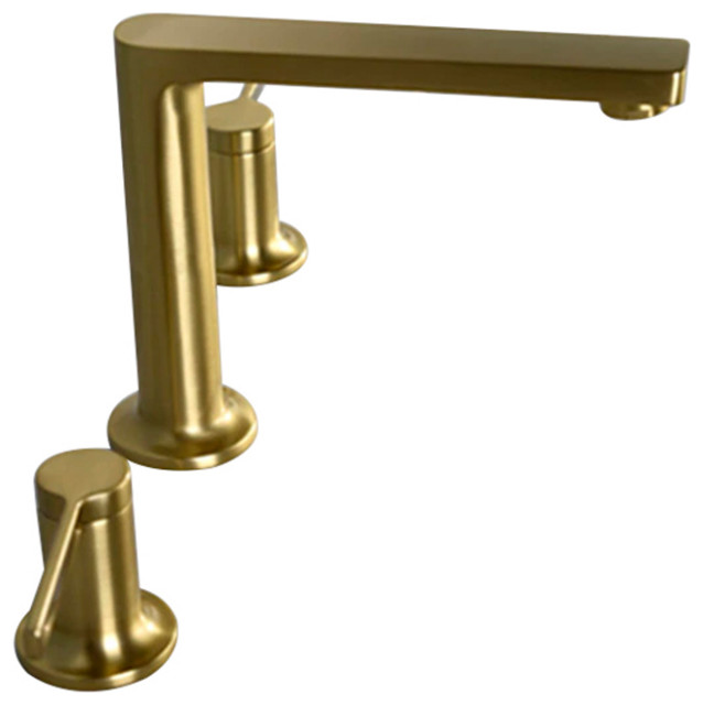 Fontana Napoli Brushed Gold Double Handle Sink Faucet Contemporary