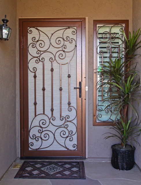 Traditional Scroll Security Screen Door by First Impression Security ...