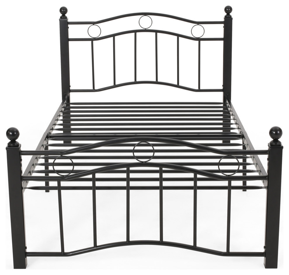 Hallie Contemporary Iron Twin Bed Frame - Traditional - Platform Beds ...