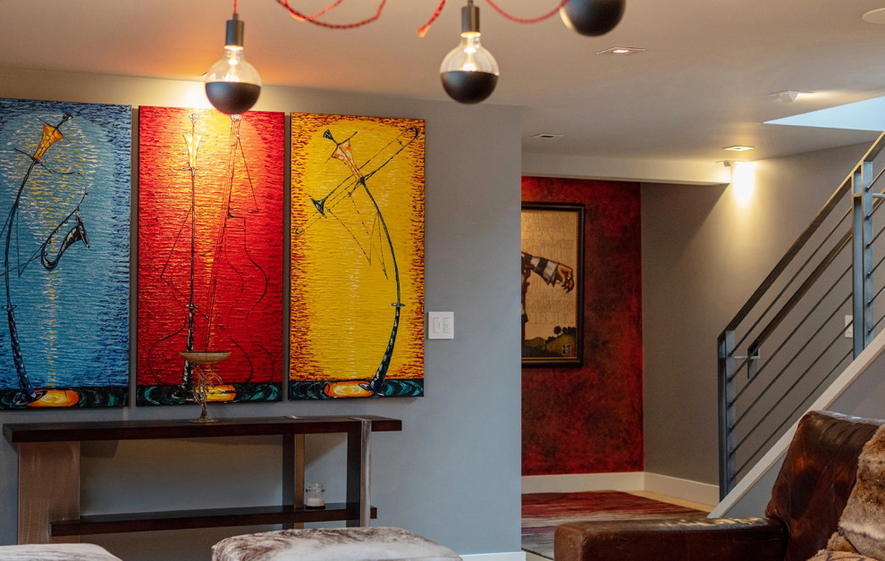 A High-Tech Basement Redesign Infused with Art and Innovation - Rustic ...