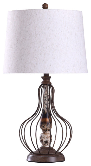 StyleCraft Yarrow Caged Metal Wire Design Table Lamp, Bronze Finish ...