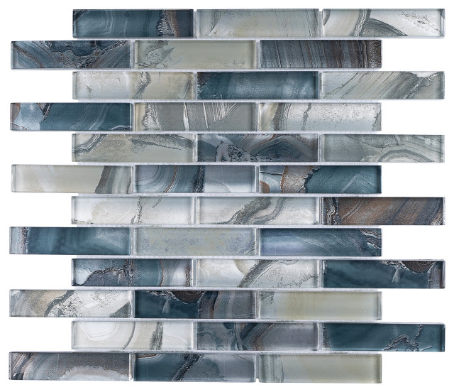 TOCSG 1X4 Wall Paper Glass Mosaic Tile Backsplash - Contemporary ...
