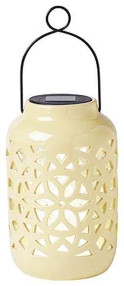 Ceramic Solar Lantern, Pack of 4, 9.25" - Mediterranean - Candleholders ...