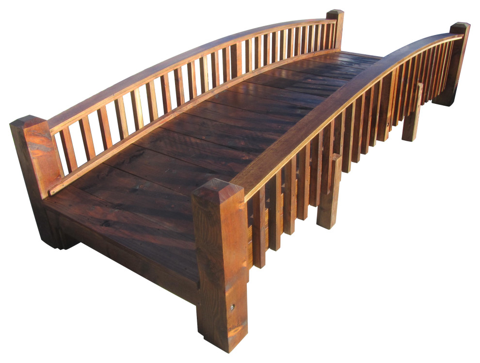 12 ft Commercial Grade Wood Garden Bridge With Medium Rails ...