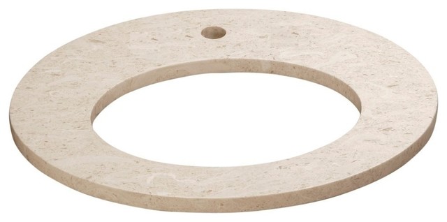 Ronbow Leonie Round Marble Vanity Top With Single Faucet Hole, Cream ...