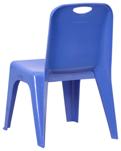 Blue Plastic Stackable School Chair with Carrying Handle and 11'' Seat ...