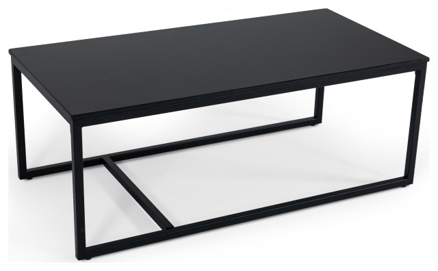 Modrest Baca Black Marble, Metal Coffee Table - Transitional - Coffee ...
