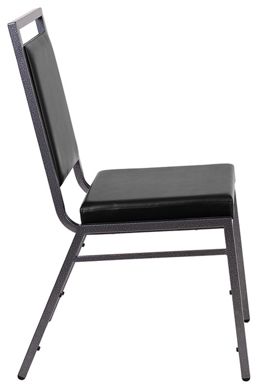 HERCULES Series Square Back Stacking Banquet Chair with Silvervein ...