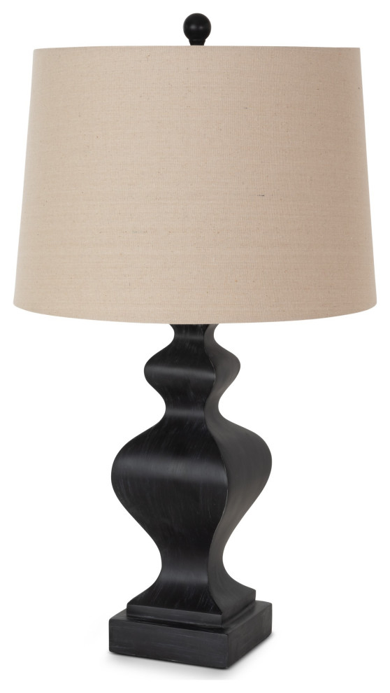 Set of 2 Black Curvy Base Table Lamps - Traditional - Lamp Sets - by ...