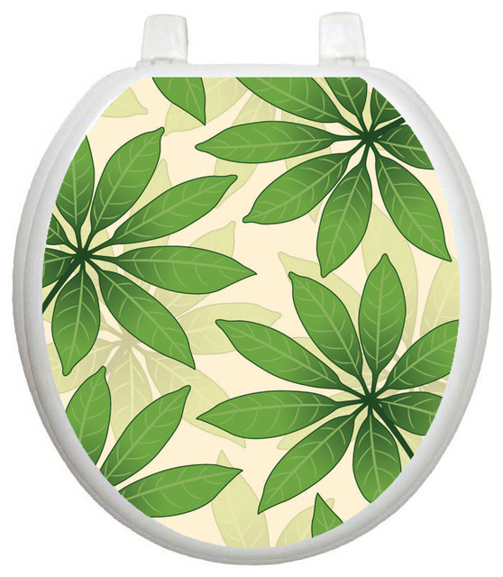 Floating Leaves Toilet Tattoos Seat Cover, Vinyl Lid Decal, Bathroom ...